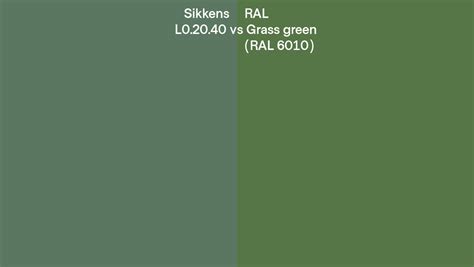 Sikkens L0 20 40 Vs RAL Grass Green RAL 6010 Side By Side Comparison