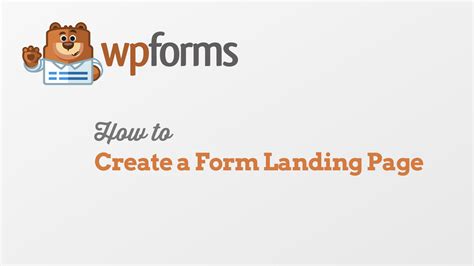 How To Create A Form Landing Page In Wpforms