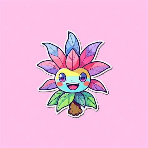 Premium Vector Bromeliad Sticker Kawaii Cartoon Illustration