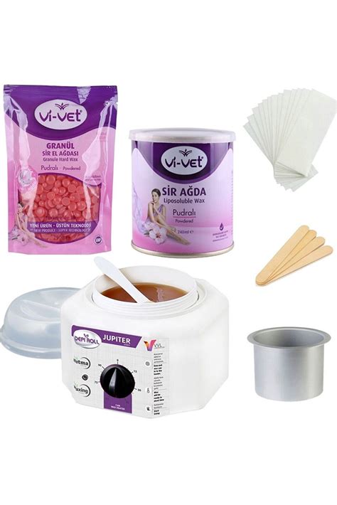 Vi Vet 2 Yıl Garantili Kavanoz Ve Boncuk Ağda Isıtan Makine Set 6 Parça