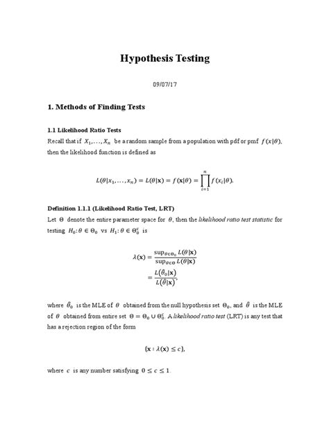 Hypothesis Testing Final Pdf Statistical Hypothesis Testing Statistical Power
