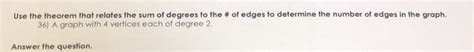 Solved Use The Theorem That Relates The Sum Of Degrees To