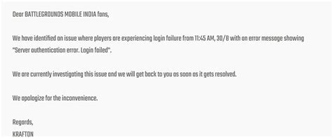 Bgmi Server Authentication Error Login Failed Possible Fixes Reasons