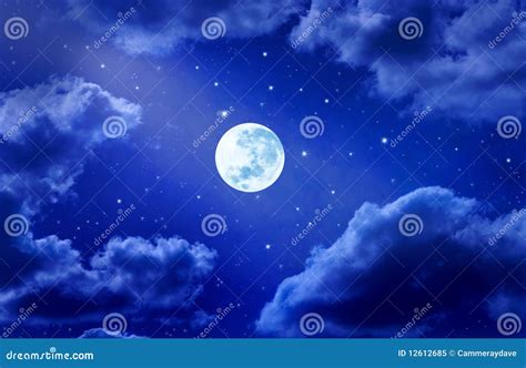 De Hemel Van De Sterren Van De Maan Stock Illustratie Illustration Of