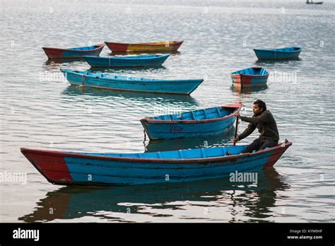 Colorful Boats In The Phewa Lake Pokhara Nepal Asia Stock Photo Alamy