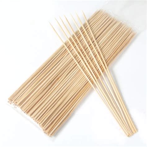 100pcs Bamboo Skewers Disposable Natural Wood Bbq Skewer Barbecue