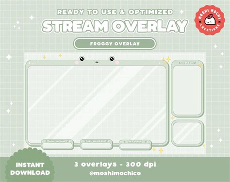 Twitch Froggy Stream Overlay Set Sage Streamer Graphics Kawaii