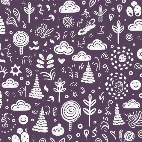 Premium Psd Unique Doodle Patterns Artistic Outlines Collage And