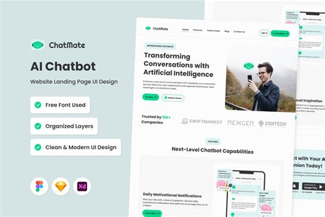 Chatmate Ai Chatbot Website Landing Page Design Cuts