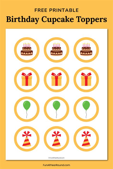 Birthday Cupcake Toppers Fun All Year Round