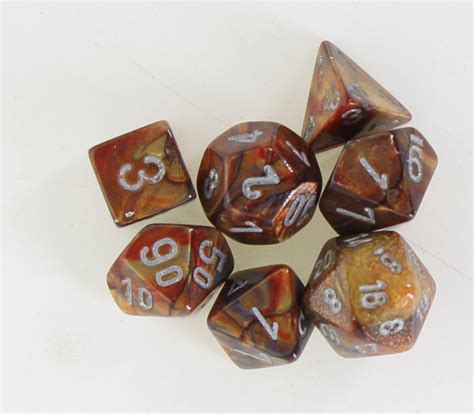 Chessex Mini Dice Lustrous Gold Silver