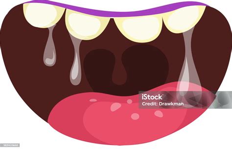재미있는 만화 괴물 입 이빨로 가득 차 있습니다 마스크 또는 파티 장식용 그림입니다 가공의 인물에 대한 스톡 벡터 아트 및 기타 이미지 가공의 인물 공포 무서움
