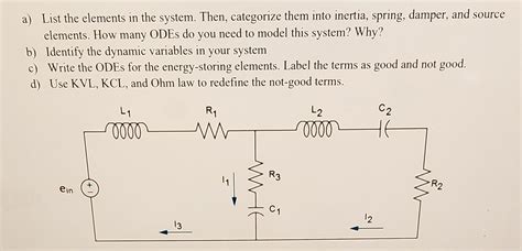 solved a list the elements in the system then categorize