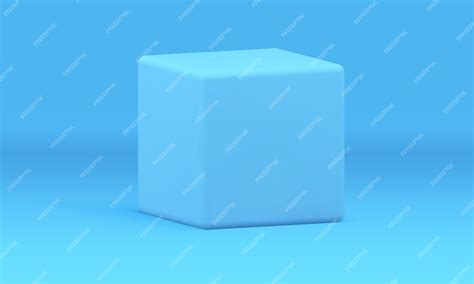 3d 블루 큐브 포디움 사각형 상자 제품 성능을위한 전시 무대 플랫폼 현실적인 터 프리미엄 벡터