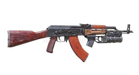 Akm Avtomat Kalashnikova Kalashnikov Assault Rifle Em Branco Foto De