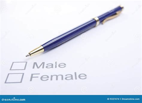 Male Female Checkbox Stock Photo Image Of Ballpoint Handwriting 9337474