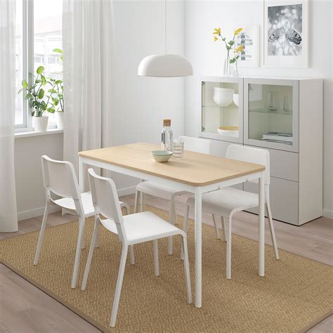 TOMMARYD стол дубовый шпон, беленый/белый 130x70 см | IKEA Lietuva