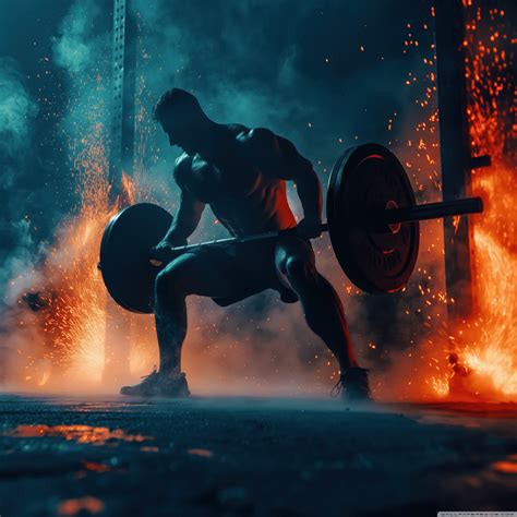 Bodybuilding Weight Lifting Strength Muscles Determination Workout