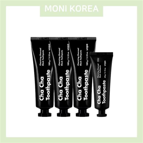 Unpa Korea Authentic Chacha Charcoal Toothpaste 100g X 3 60g Korean
