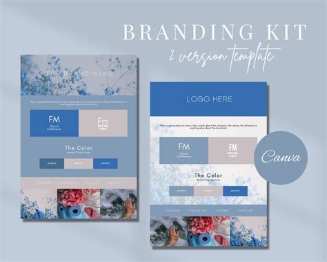 Brand Kit Template Blue Brand Board Template Pre Made Branding Kit