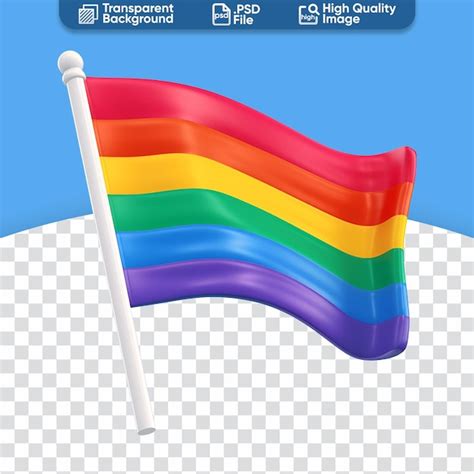 Premium Psd Lgbt Rainbow And Gay Flag A Simple 3d Cartoon Render