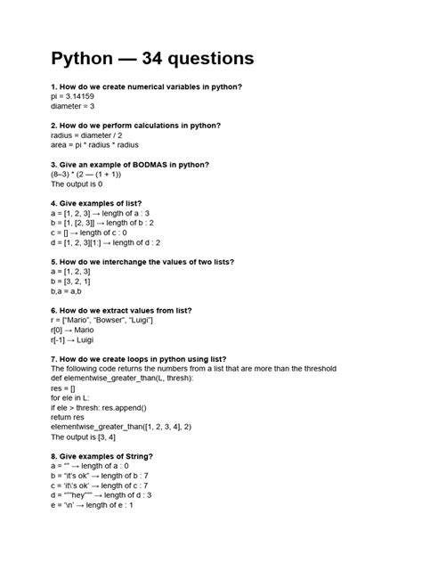 80 Câu Hỏi Phỏng Vấn Về Python Pdf Computer Programming Applied