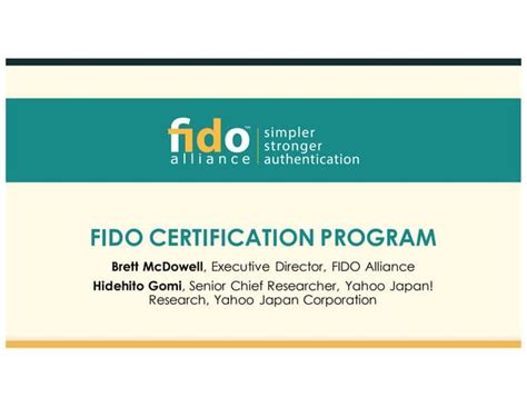 Fido Certification Program Process Pdf