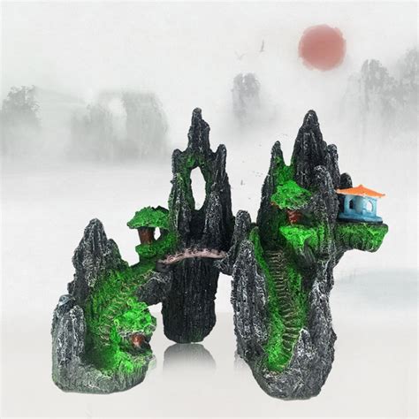 돌 물고기 탱크 풍경 시뮬레이션 수지 수족관 장식 장식품 스타일 Three Legged Rockery