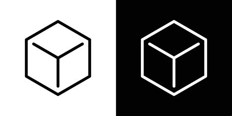 Cube Icon Set Square Sugar 3d Cube Symbol Cubic Box Sign In Black