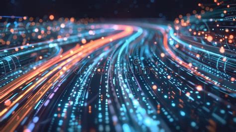 Big Data Flowing Through Futuristic Cyberspace Network Stock Image Image Of Technology