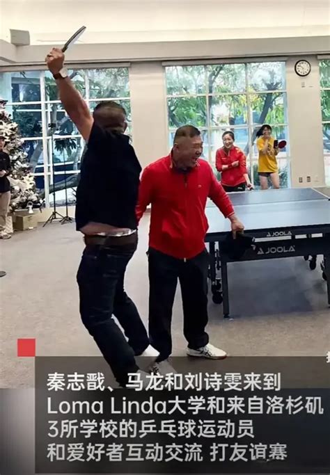 马龙刘诗雯在洛杉矶跟乒乓球爱好者打友谊赛，林诗栋回京备战乒超