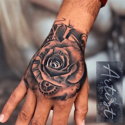 Money Rose Hand Tattoos For Men