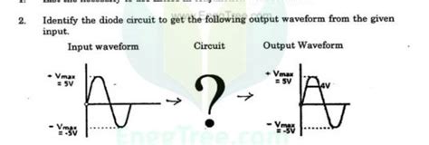 solved 2 identify the diode circuit to get the following output
