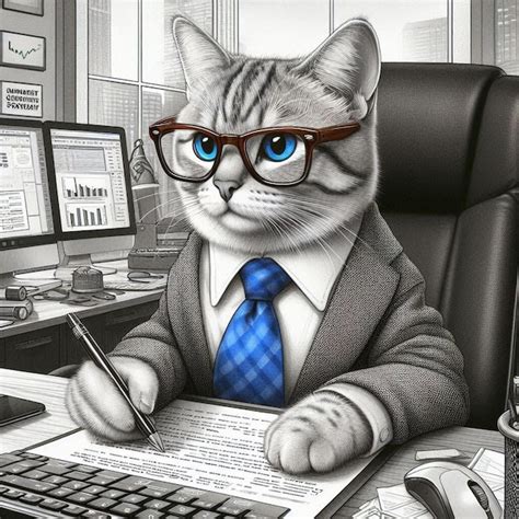 Cat Office Worker Premium Ai Generated Image
