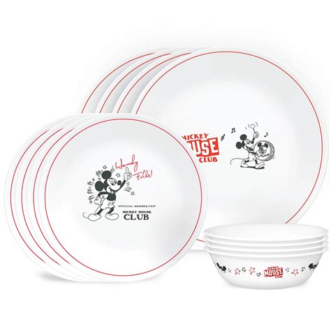 Disney Commemorative Series Mickey Mouse Club 12 Piece Dinnerware Set