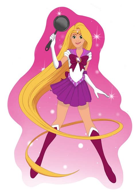 Disney Princess Rapunzel Sailor Scout Parody Sticker Etsy