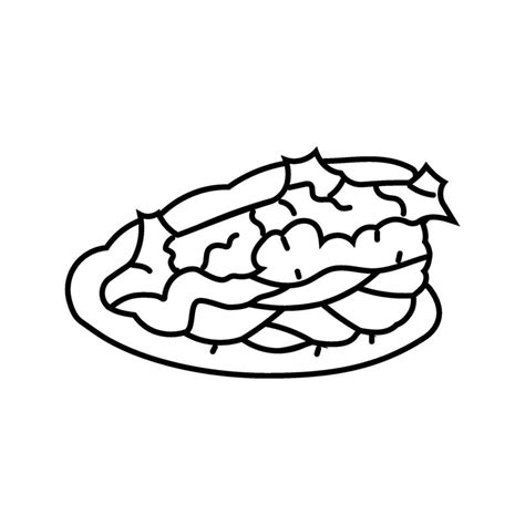 Doner Kebab Turkish Cuisine Line Icon Vector Illustration 35268500