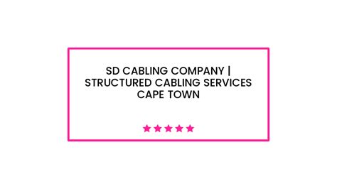 Sd Cabling Company Structured Cabling Services Cape Town