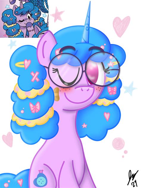 Coffeecal Poofy Haired Izzy 💜💙 Izzymoonbow Mlp Mlpart M