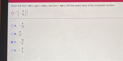 Solved Is My Answer Correct Given That Fx Sin X Gx Cos X