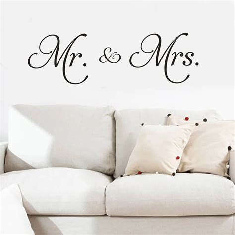 Mr Mrs Removable Art Vinyl Mural Home Room Decor Wall Stickers Bedroom