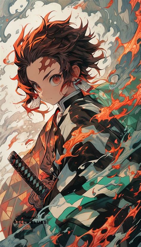 Tanjiro Kamado The Determined Demon Slayer Fond Decran Dessin