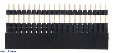 Pololu Stackable 0 100″ Female Header With Extra 0 3″ Spacer 2x20