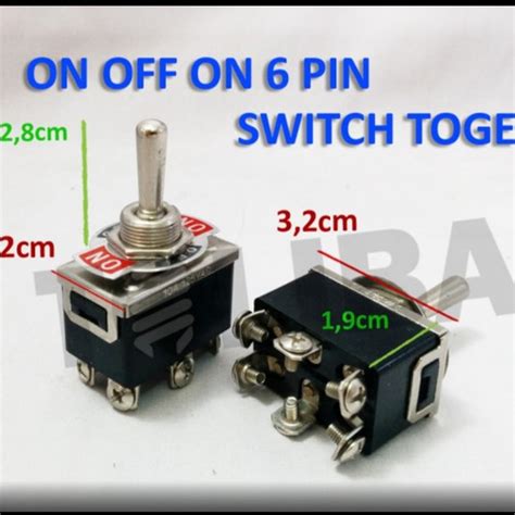 Jual Saklar Toggle Switch On Off On 6 Pin Kaki Besar Kota Medan