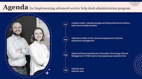 Agenda For Implementing Advanced Service Help Desk Administration