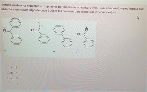 Patricia Analyzed The Following Compounds Using The