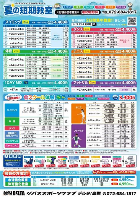 キッズテニス 夏の短期教室のお知らせ スクールニュース ザバス スポーツクラブ デルタ 高槻 インドアテニススクール テニス