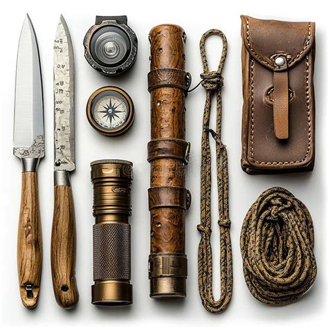 Key Camping Tools Compass Knife Flashlight And Rope For Outdoor