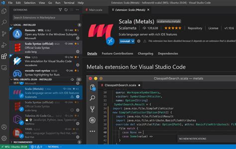 cannot enable metal despite the scala syntax official is enabled
