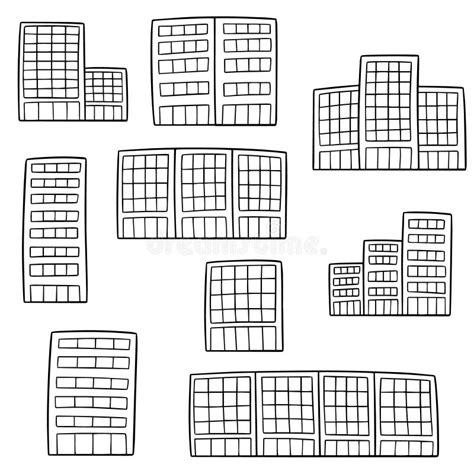 Sistema Del Vector De Edificio Ilustración Del Vector Ilustración De